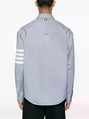 Thom Browne Woven Flannel 4-bar Oversized Shirt