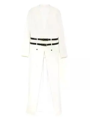 Dsquared2 Belted Buttoned Coat - White