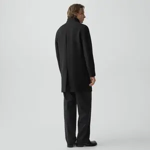 Theory Belvin Textured Wool-blend Melton Coat - Black