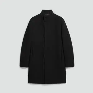 Theory Belvin Textured Wool-blend Melton Coat - Black