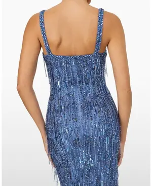 Jenny Packham Fleur Embellished Maxi Gown - Denim