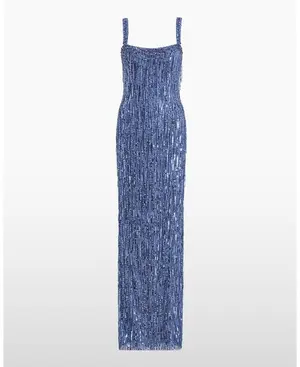 Jenny Packham Fleur Embellished Maxi Gown - Denim