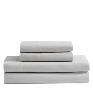 Calvin Klein Enhanced Cooling Comfort Solid 4 Piece Sheet Set, King - Soft Grey