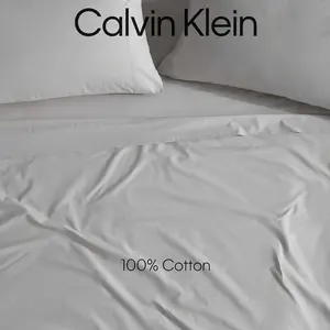 Calvin Klein Enhanced Cooling Comfort Solid 4 Piece Sheet Set, King - Soft Grey