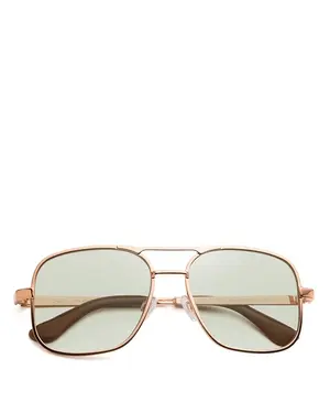 CADDIS Metamodernist Scout Reading Glasses, 55 Mm - Polished Rose Gold - Green