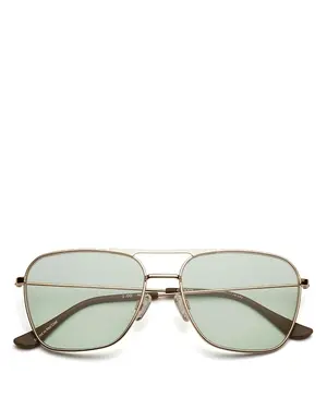 CADDIS Hooper Reading Glasses, 57 Mm Polished Gold - Green