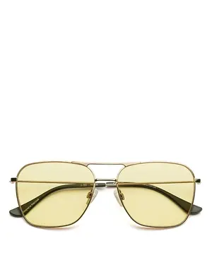 CADDIS Hooper Reading Glasses, 57 Mm - Polished Gold - Yellow