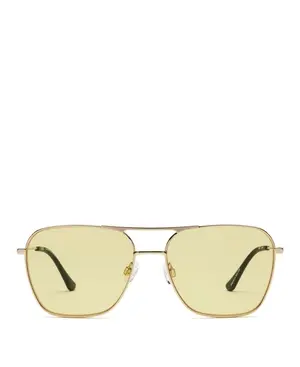 CADDIS Hooper Reading Glasses, 57 Mm - Polished Gold - Yellow