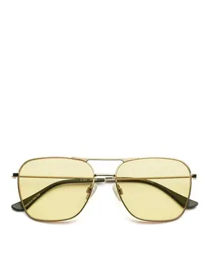 CADDIS Hooper Reading Glasses, 57 Mm - Polished Gold - Yellow