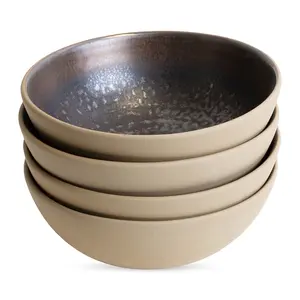 MOMENI Akita Stoneware Bowls, Set Of 4 - Copper