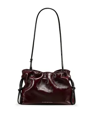 STUART WEITZMAN Mia Crinkled Patent Leather Mini Bag