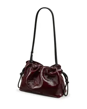 STUART WEITZMAN Mia Crinkled Patent Leather Mini Bag