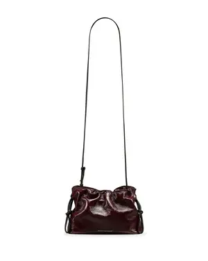 STUART WEITZMAN Mia Crinkled Patent Leather Mini Bag