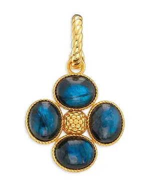 CAPUCINE DE WULF Blue Labradorite Berry Clover Pendant - Blue/gold