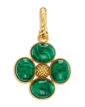 CAPUCINE DE WULF Malachite And Clover Pendant - Green/gold