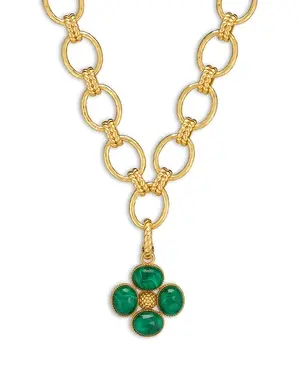 CAPUCINE DE WULF Malachite And Clover Pendant