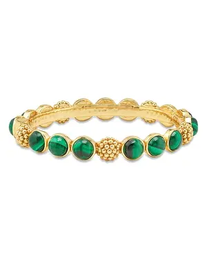 CAPUCINE DE WULF Malachite Gem Hinged Bangle - Green/gold