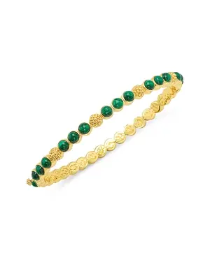 CAPUCINE DE WULF Malachite Berry Gem Petite Hinged Bangle Bracelet