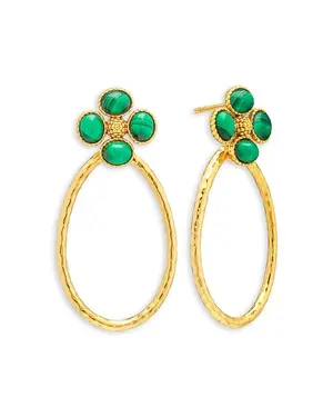 CAPUCINE DE WULF Malachite Berry Clover Teardrop Earrings