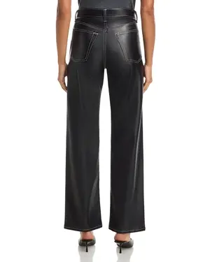 Rag & Bone Shea High-rise Faux Leather Straight Leg Jeans - Black