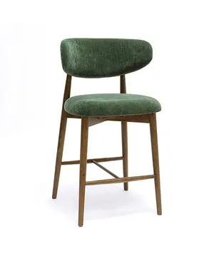 TOV FURNITURE Zinea Performance Textured Velvet Counter Stool - Green