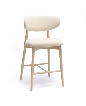 TOV FURNITURE Zinea Performance Textured Velvet Counter Stool - White