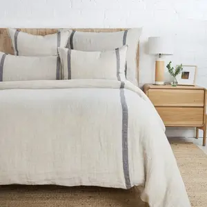 POM POM AT HOME Rory Linen Standard Sham - Flax/midnight
