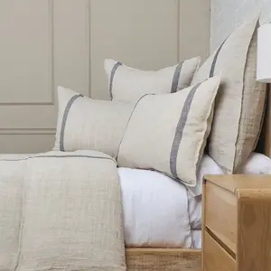 POM POM AT HOME Rory Linen Standard Sham - Flax/midnight