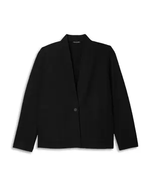 Eileen Fisher Wool High Collar Jacket