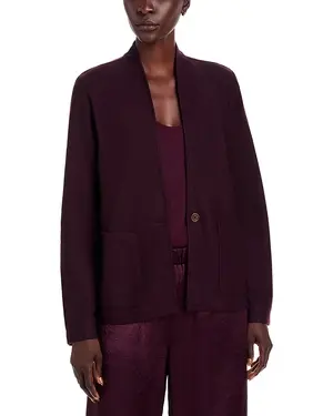 Eileen Fisher Wool High Collar Jacket