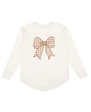 SWEET WINK Gingham Bow Patch Sweatshirt