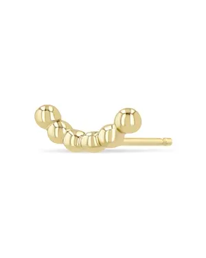 Zoe Chicco 14k Yellow Beaded Curved Stud Earring - Gold