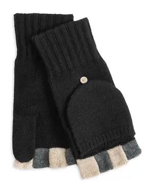 Echo Colorblock Pop Top Mittens - Black