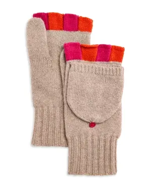 Echo Colorblock Pop Top Mittens - Pebble