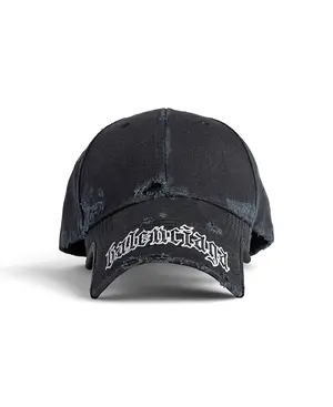 Balenciaga Blackletter Script Cap - Black Faded