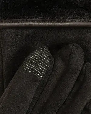 Echo Faux Fur Cuff Stretch Tech Gloves - Black