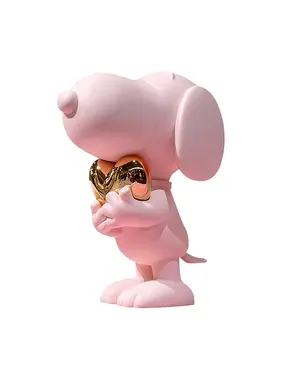 LEBLON DELIENNE Snoopy Heart 11 Figurine - Pink Gold