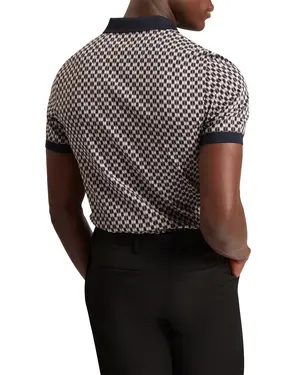 Ted Baker London Ernist Short Sleeve Geo Jacquard Cotton Polo