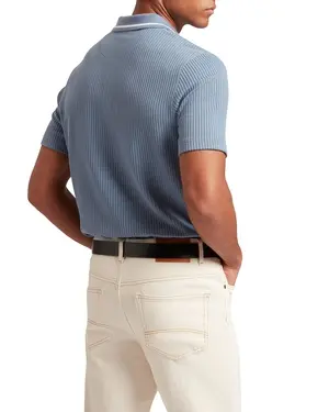 Ted Baker London Bronize Rib Texture Zip Polo
