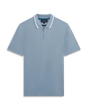 Ted Baker London Bronize Rib Texture Zip Polo