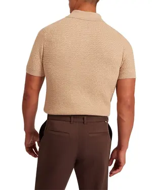 Ted Baker London Janko Textured Knit Polo - Camel