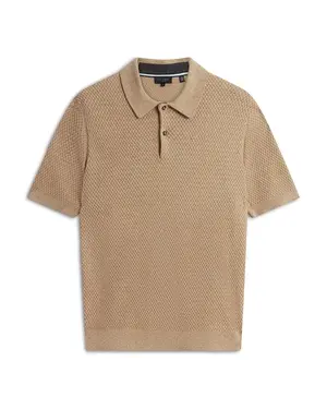 Ted Baker London Janko Textured Knit Polo - Camel