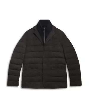 Ted Baker London Fine Knit Quilted Blazer With Mock Neck Liner