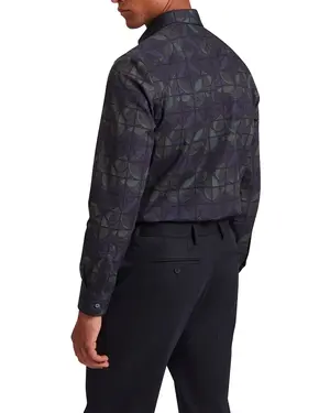 Ted Baker London Frankkn Regular Fit Floral Check Cotton Shirt