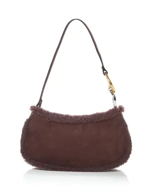 Staud Ollie Suede Shoulder Bag - Espresso