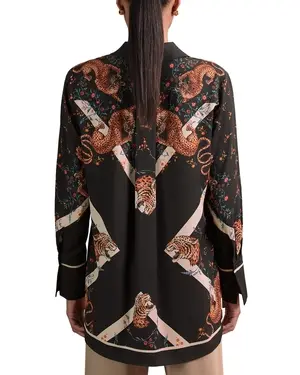 REISS X Alice Canale Hila Tiger Print Shirt