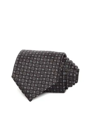 Canali Classic Circles Printed Neck Tie - Grey