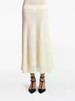 Khaite Dawn Midi Skirt - Neutrals