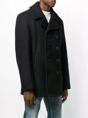 SCHOTT Double Breasted Wool Blend Coat