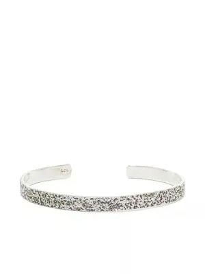OBSIDIAN Textured Cuff Bracelet - Silver